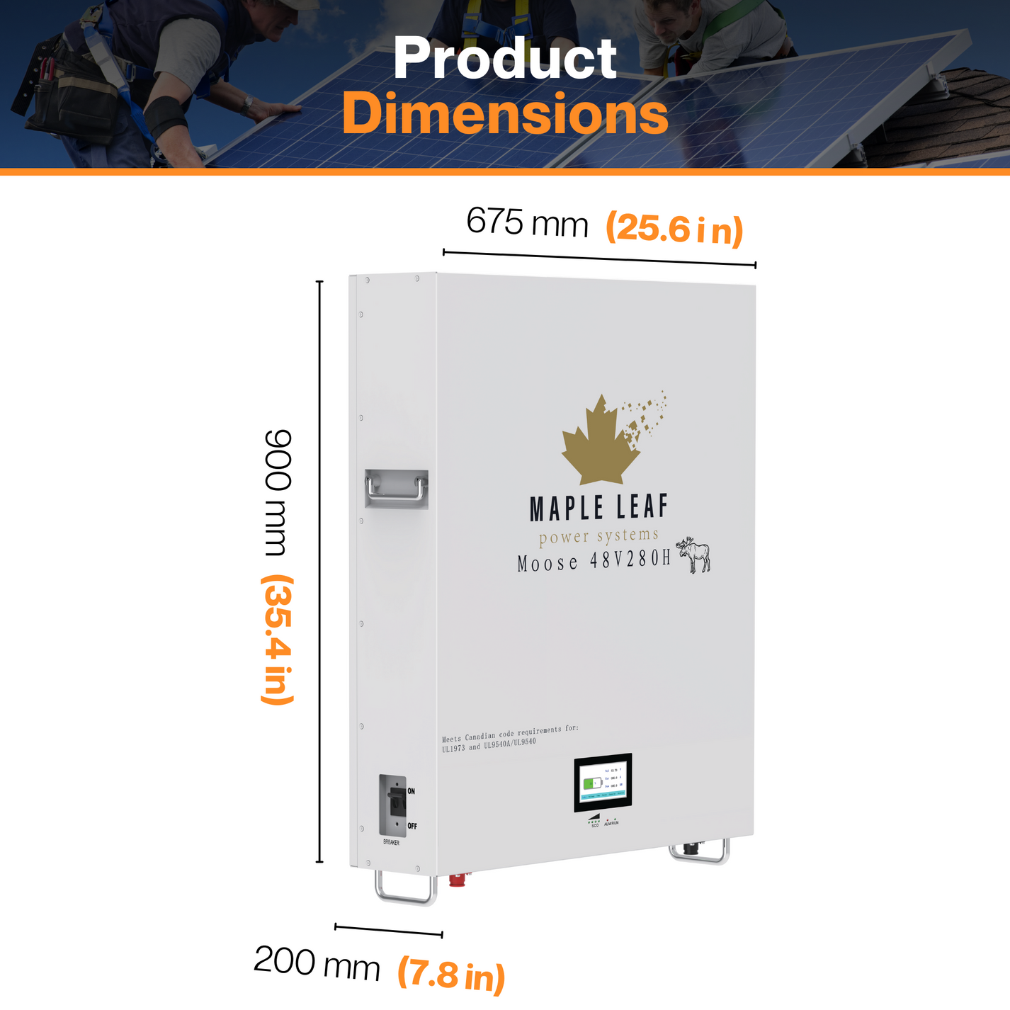 Maple Leaf 14.34KW 48V 280A Battery | Wall-mounted LiFePO4 All Weather – MapleLeafPowerSystems