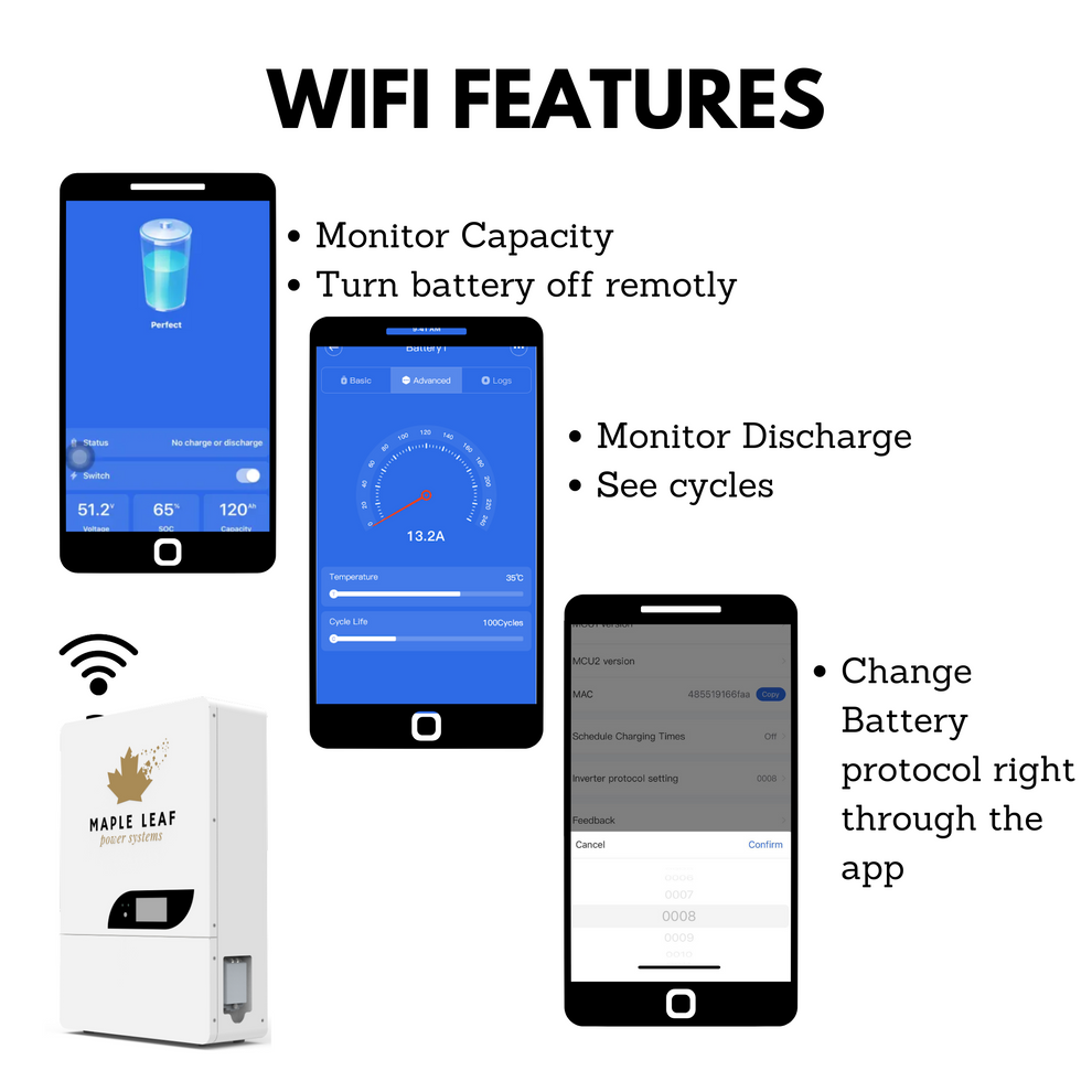 Maple Leaf Powerwall 48V100AH Battery - 10 Year Warranty Home Back Up – MapleLeafPowerSystems